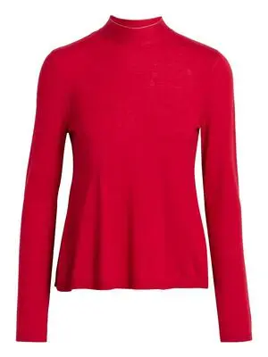 Red Valentino Wool, Silk, And Cashmere-blend Turtleneck Sweater - Red