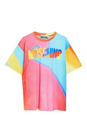 Moschino Printed Cotton-jersey T-shirt - Pink