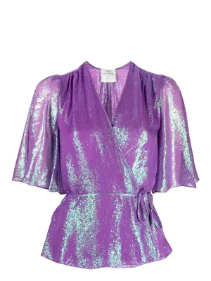 FORTE_FORTE V-neck Blouse - Purple
