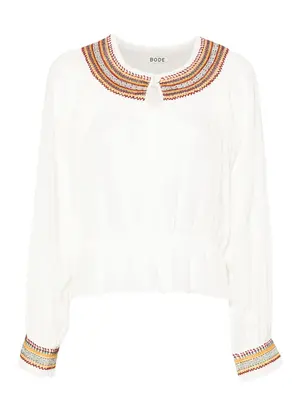 BODE BODE Embroidered Cotton Blouse