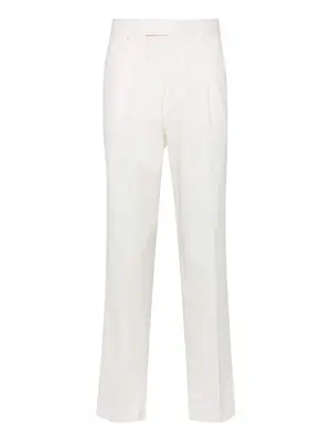 Zegna Mid-rise Poplin Chino Trousers - White