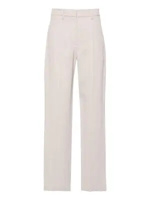 Brunello Cucinelli Monili Bead-embellished Tailored Trousers - Neutrals