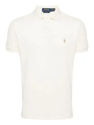 Polo Ralph Lauren Embroidered Cotton Polo Shirt - Neutrals