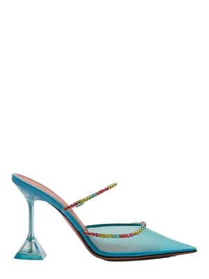 AMINA MUADDI Amina Muaddi Gilda Glass 95mm Mules