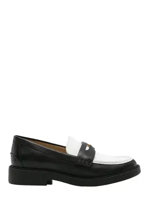 Michael Kors Logo-embossed Leather Loafers - Black