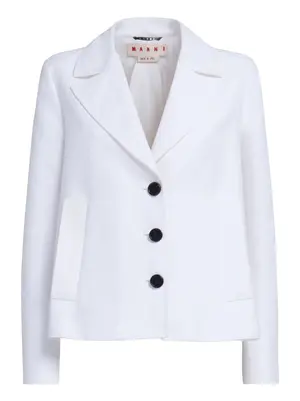 Marni Single-breasted Cotton Blazer - White