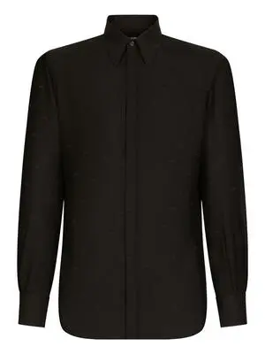 Dolce & Gabbana Logo-print Silk Shirt - Black