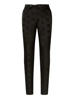 Dolce & Gabbana Monogram-jacquard Trousers - Black