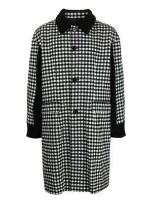UNDERCOVERISM Check-print Single-breasted Coat - Black