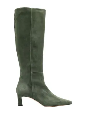SCAROSSO Kira 50mm Suede Boots - Green