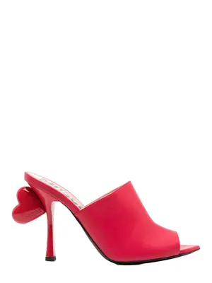 Moschino 100mm Heart-detail Leather Sandals - Red