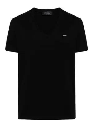 Dsquared2 Logo-plaque Cotton T-shirt - Black