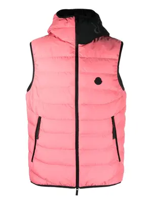 Moncler Logo-patch Puffer Gilet - Pink