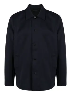 ALPHA TAURI Logo-appliqué Button-up Shirt Jacket - Black