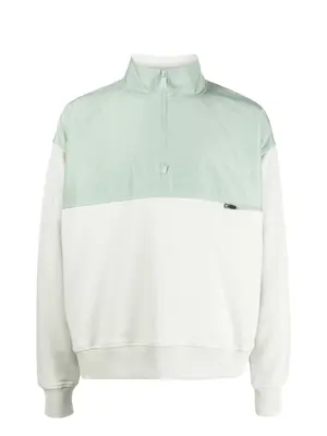 ALPHA TAURI Half-zip Panelled Sweatshirt - Green