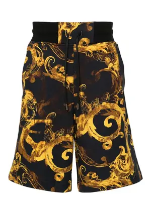 Versace Barocco Print Track Shorts - Black
