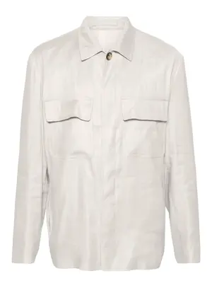LARDINI Classic-collar Shirt Jacket - Neutrals