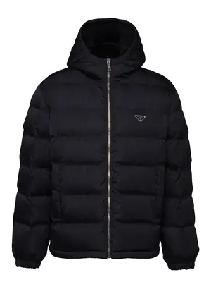 Prada Re-nylon Cropped Down Jacket - Black