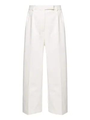 Thom Browne Pleated Cropped Trousers - White