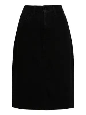 Paige Siren Denim Midi Skirt - Black