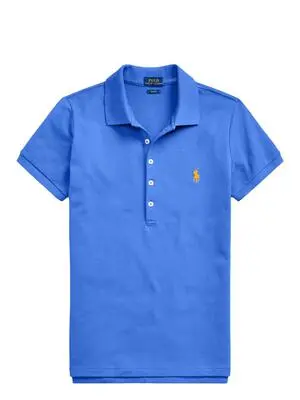Polo Ralph Lauren Julie Logo-embroidered Polo Shirt Blue