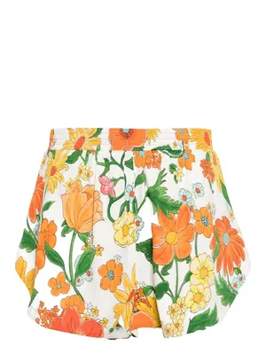Stella McCartney Floral-print Track Shorts - Orange