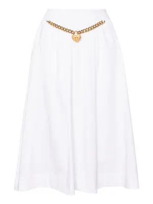 Moschino Heart-charm Midi Skirt - White