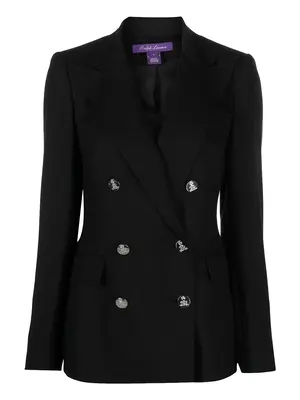 Ralph Lauren Double-breasted Cashmere Blazer - Black