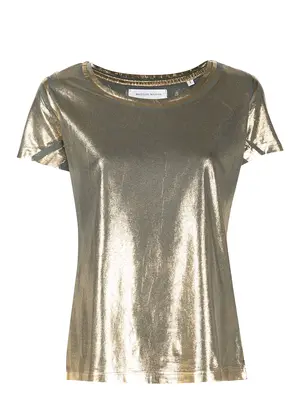 MADISON.MAISON Metallic Lamé T-shirt - Gold