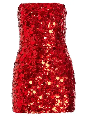 Retrofete Retrofete Nolia Sequin-Embellished Minidress Red