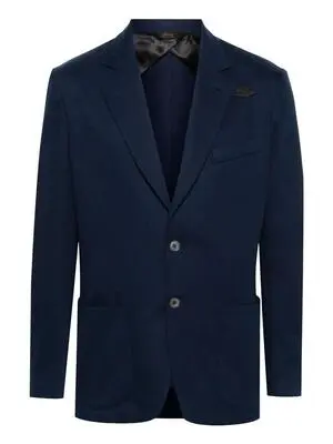 Brioni Silk-blend Knitted Blazer - Blue