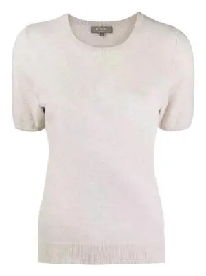 N.peal Short-sleeved Cashmere Top - Neutrals