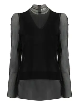 UNDERCOVERISM Layered High-neck Top - Black