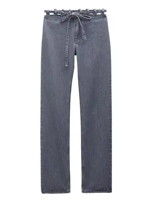 Filippa K Lace-waist Straight-leg Jeans - Grey