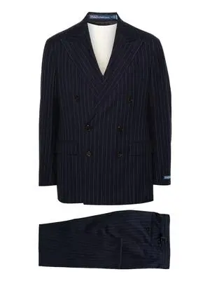 Polo Ralph Lauren Double-breasted Pinstriped Suit - Blue