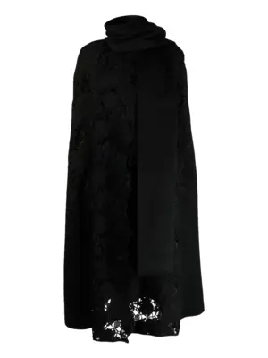 ELIE SAAB Elie Saab Floral-Embroidered Virgin-Wool Cape