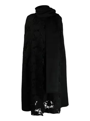 ELIE SAAB Elie Saab Floral-Embroidered Virgin-Wool Cape