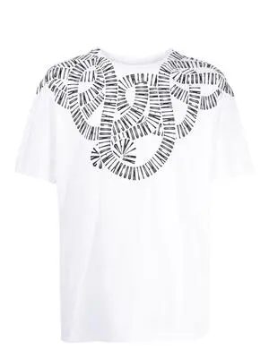 COUNTY OF MILAN Snake Wings-print Cotton T-shirt - White