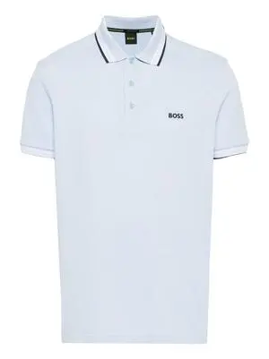 BOSS Logo-embroidered Polo Shirt - Blue