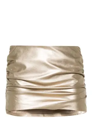 MISBHV Ruched Metallic Miniskirt - Gold