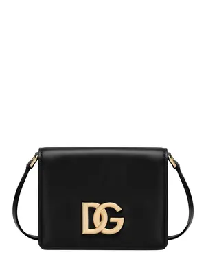Dolce & Gabbana Logo-plaque Leather Crossbody Bag - Black
