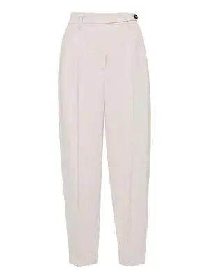 Brunello Cucinelli High-waist Tapered Trousers - Neutrals
