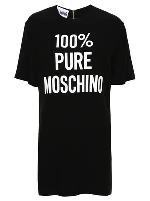 Moschino Print Satin Mini Dress - Black