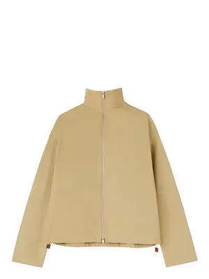 JIL SANDER Zip-up Cotton Bomber Jacket - Neutrals