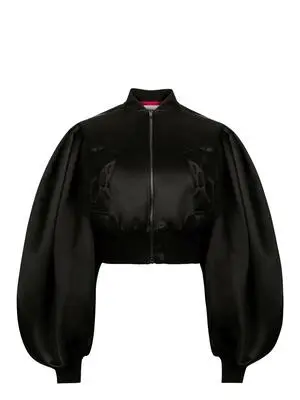 Nina Ricci Cropped Bomber Jacket - Black