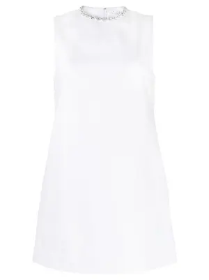 AREA AREA Crystal-embellished Heart Mini Dress