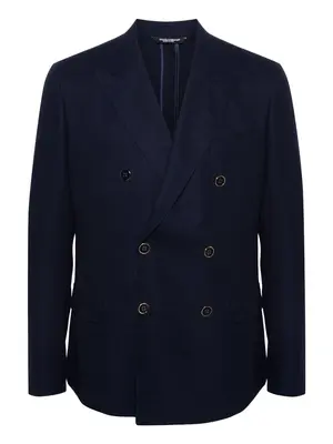 Dolce & Gabbana Double-breasted Virgin Wool Blazer - Blue