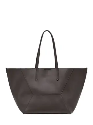 Brunello Cucinelli Leather Tote Bag - Brown