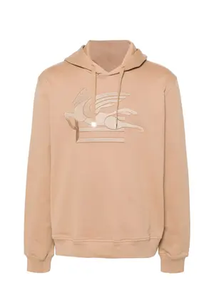 Etro Pegaso-embroidered Hoodie - Neutrals