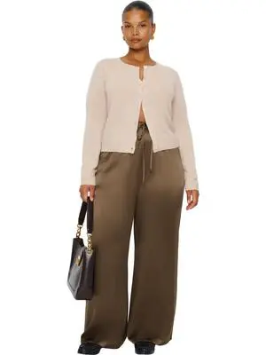 REFORMATION Olina Silk Pant Es - Brown